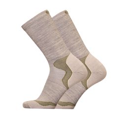 Socken UphillSport "MALLA 2er Pack", Damen, Gr. 43-46, grau (hellgrau, meliert), 50% Wolle, 48% Polyamid, 2% Elasthan, mehrfarbig, Socken Socken, mit atmungsaktiver Funktion