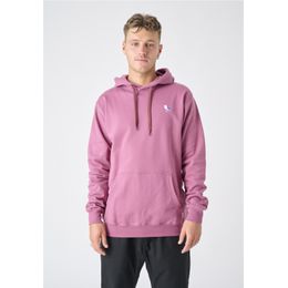 Kapuzensweatshirt Cleptomanicx "Hooded Embro Gull 2", Herren, Gr. M, pink (rot), 100% Baumwolle, bestickt, normal, ohne Ausschnitt, Sweatshirts, im klassischen Design