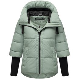 Steppjacke Navahoo "Lotusherz XIV", Damen, Gr. S (36), hellmint, Obermaterial: 100% Polyester; Innenfutter: 100% Polyester; Wattierung: 100% Polyester; Ärmelfutter: 100% Polyester, figurumspielend hüftbedeckend, hoch geschlossener Ausschnitt, eng Rippstrickbündchen, Jacken, Warme gesteppte Winterjacke mit Rippstrickärmeln