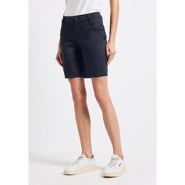 Bermudas Street One, Damen, Gr. 34, blau (tiefblau), Web, 97% Baumwolle, 3% Elasthan, unifarben, gerade kurz, Hosen, 4-Pocket Style