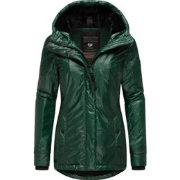 Winterjacke Ragwear "Monadde Bling", Damen, Gr. S (36), grün, Obermaterial: 100% Nylon, Innenfutter: 100% Polyester, Wattierung: 100% Polyester, figurbetont Po-bedeckend, hoch geschlossener Ausschnitt, verstellbar Rippstrickbündchen mit Druckknopf, Jacken, Glänzende warme Jacke mit Kapuze