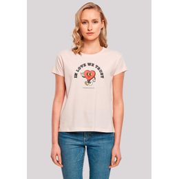 T-Shirt F4NT4STIC "In Love We Trust Valentinstag Streetwear", Damen, Gr. L, pink, Obermaterial: 100% Baumwolle, oversize, Rundhals, ohne B&uuml;ndchen, Shirts T-Shirt, Premium Y2K Streetwear