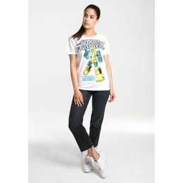 T-Shirt logoshirt "Bumblebee - Autobots", Damen, Gr. L, wei&szlig; (altwei&szlig;), 100% Baumwolle, bedruckt, normal, Rundhals, Shirts T-Shirt, mit lizenzierten Originaldesign