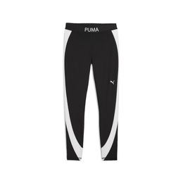 Trainingstights Puma "Puma STRONG Hochgeschnittene 7/8 Leggings mit Colourblocking", Damen, Gr. L, Normalgrößen, schwarz, 85% Polyester, 15% Elasthan, eng, Hosen