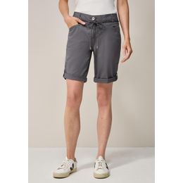 Shorts Cecil, Damen, Gr. 32, grau (graphite light grau), Web, Obermaterial: 98% Baumwolle, 2% Elasthan; Band: 100% Polyester, unifarben, comfort fit kurz, Hosen Shorts, Middle Waist