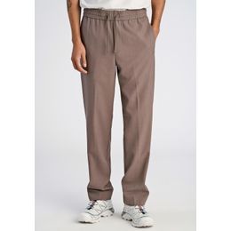 Stoffhose LINDBERGH "LINDBERGH Freizeithose", Herren, Gr. XXL, braun (deep sand mel), Obermaterial: 65% Polyester, 31% Viskose, 4% Elasthan, relaxed fit, Hosen Stoffhose