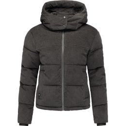 Steppjacke Ragwear "Roobie Cordy", Damen, Gr. M (38), stone, Obermaterial: 100% Baumwolle, Innenfutter: 100% Polyester, Wattierung: 100% Polyester, gerade hüftlang, hoch geschlossener Ausschnitt, weit Rippstrickbündchen, Jacken, Wasserdichte Winterjacke aus Kord mit abnehmbarer Kapuze