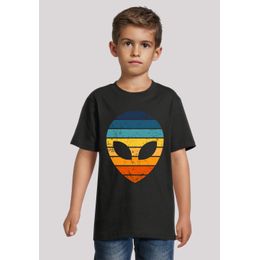 T-Shirt F4NT4STIC "Alien Sunset Retro", Mädchen, Gr. 110/116, schwarz, Obermaterial: 100% Baumwolle, regular fit, Rundhals, ohne Bündchen, Shirts, Premium Qualität
