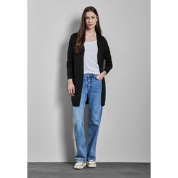 Strickjacke Street One, Damen, Gr. 34, schwarz, Stoff, 70% Viskose, 30% Nylon, unifarben, normal lang, ohne Ausschnitt, B&uuml;ndchen, Strickjacken Strickjacke, aus softer Viskose