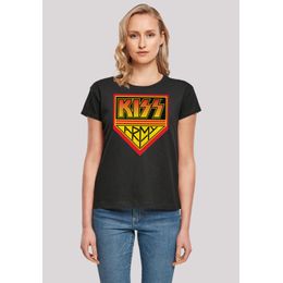 T-Shirt F4NT4STIC "Kiss Rock Band Army Logo", Damen, Gr. L, schwarz, Obermaterial: 100% Baumwolle, oversize, Rundhals, ohne Bündchen, Shirts T-Shirt, Premium Qualität, Musik, By Rock Off
