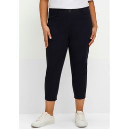 7/8-Hose sheego, Damen, Gr. 40, Normalgrößen, blau (tiefblau), 98% Baumwolle, 2% Elasthan, unifarben, Hosen 7/8-Hose