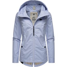 Outdoorjacke Ragwear "Monade &Uuml;bergang", Damen, Gr. XXL (44), blau (himmelblau), Obermaterial: 100% Polyester. Innenfutter: 100% Polyester, figurbetont Po-bedeckend, &Auml;rmel ohne &Auml;rmelschlitz normaler Saum mit Druckknopf, Jacken Outdoorjacke, stylische &Uuml;bergangsjacke mit gro&szlig;er Kapuze