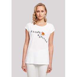 T-Shirt F4NT4STIC "Alice im Wunderland Escape Reality Falling", Damen, Gr. 4XL, wei&szlig;, Obermaterial: 100% Baumwolle, regular fit, Rundhals, ohne B&uuml;ndchen, Shirts T-Shirt, Retro, Heroes of Childhood, TV Serie