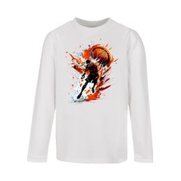 T-Shirt F4NT4STIC "Basketball Spieler", Jungen, Gr. 122/128, weiß, Obermaterial: 100% Baumwolle, loose fit, Rundhals, ohne Bündchen, Shirts, Print