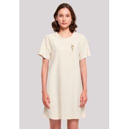 Shirtkleid F4NT4STIC "Orange Spritz Bestickt", Damen, Gr. M, wei&szlig; (sandwei&szlig;), Obermaterial: 100% Baumwolle, regular fit, Rundhals, ohne B&uuml;ndchen, Kleider Shirtkleid, Premium Qualit&auml;t