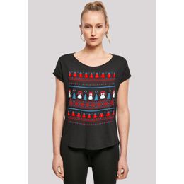 T-Shirt F4NT4STIC "Christmas Pinguin Muster", Damen, Gr. L, schwarz, Obermaterial: 100% Baumwolle, regular fit, Rundhals, ohne B&uuml;ndchen, Shirts T-Shirt, Print