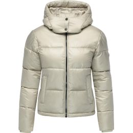 Steppjacke Ragwear "Roobie II", Damen, Gr. L (40), hellgrau, Obermaterial: 100% Polyester; Innenfutter: 100% Polyester; Wattierung: 100% Polyester, gerade hüftlang, hoch geschlossener Ausschnitt, Ärmel ohne Ärmelschlitz Rippstrickbündchen, Jacken Steppjacke, Matt glänzende Damen Winterjacke mit Kapuze