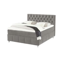 Jette Home Boxspringbett Jette Glam - grau - Materialmix - 182 cm - 132,5 cm - M&ouml;bel Kraft