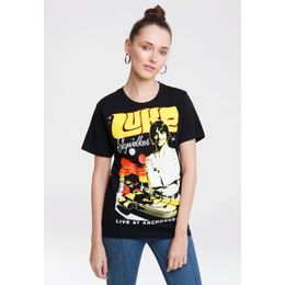 T-Shirt logoshirt "Star Wars - Luke Skywalker", Damen, Gr. XS, bunt (schwarz, mehrfarbig), 100% Baumwolle, bedruckt, normal, Rundhals, Shirts T-Shirt, mit lizenziertem Design