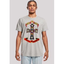 T-Shirt F4NT4STIC "Guns 'n' Roses Appetite For Destruction", Herren, Gr. 4XL, grau (erdgrau), Obermaterial: 100% Baumwolle, regular fit, Rundhals, ohne Bündchen, Shirts, Print