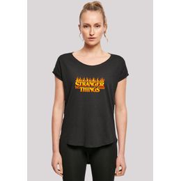 T-Shirt F4NT4STIC "Stranger Things Fire Logo Women Netflix TV Series", Damen, Gr. L, schwarz, Obermaterial: 100% Baumwolle, regular fit, Rundhals, ohne B&uuml;ndchen, Shirts T-Shirt, Premium Qualit&auml;t