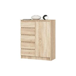 M&ouml;bel Kraft Highboard 80 cm breit holzfarben Ma&szlig;e (cm): B: 80 H: 97 &raquo; M&ouml;bel Kraft