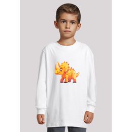 T-Shirt F4NT4STIC "S&uuml;&szlig;er Triceratops Dinosaurier", Jungen, Gr. 122/128, wei&szlig;, Obermaterial: 100% Baumwolle, Rundhals, ohne B&uuml;ndchen, Shirts T-Shirt, Premium Qualit&auml;t