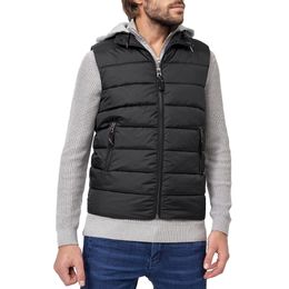 Steppweste INDICODE "Gibbs", Herren, Gr. S, schwarz, Web, Obermaterial: 100% Polyester, unifarben, normal, Westen Steppweste