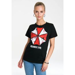 T-Shirt logoshirt "Resident Evil", Damen, Gr. S, schwarz (schwarz, rot), 100% Baumwolle, bedruckt, normal, Rundhals, Shirts T-Shirt, mit lizenziertem Originaldesign