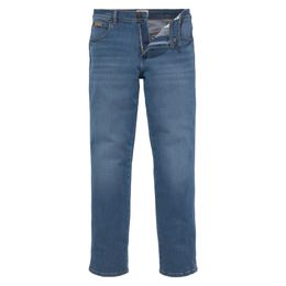 Gerade Jeans Wrangler "Texas", Herren, Gr. 33, Länge 30, blau (new favorite), Denim/Jeans, Obermaterial: 99% Baumwolle, 1% Elasthan, Basic, regular fit lang, Jeans