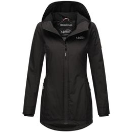 Outdoorjacke Marikoo "Honigbeere", Damen, Gr. XS (34), schwarz, Obermaterial: 100% Polyester; Futter: 95% Viskose, 5% Elasthan; Wattierung: 100% Polyester; &Auml;rmelfutter: 100% Polyester, Jacken Outdoorjacke, sportliche &Uuml;bergangsjacke mit Kapuze