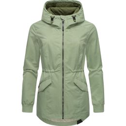 Outdoorjacke Ragwear "Dowey Tech", Damen, Gr. L (40), gr&uuml;n, Au&szlig;enmaterial: 100% Polyester. Innenfutter: 100% Polyester, tailliert h&uuml;ftbedeckend, hoch geschlossener Ausschnitt, &Auml;rmel ohne &Auml;rmelschlitz elastischer Bund, Jacken Outdoorjacke, stylische wasserdichte &Uuml;bergangsjacke mit gro&szlig;er Kapuze