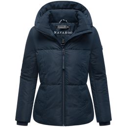 Winterjacke Navahoo "Fl&uuml;sterfee 14", Damen, Gr. S (36), blau (navy), Obermaterial: 100% Polyester; Innenfutter: 100% Polyester; Wattierung: 100% Polyester; &Auml;rmelfutter: 100% Polyester, gerade h&uuml;ftlang, hoch geschlossener Ausschnitt, &Auml;rmel ohne &Auml;rmelschlitz Rippstrickb&uuml;ndchen, Jacken Winterjacke, Winter Steppjacke mit Kapuze