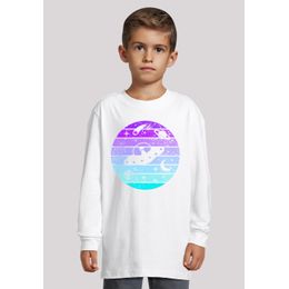 T-Shirt F4NT4STIC "Retro Alien Weltraum Sonnenuntergang", Jungen, Gr. 122/128, weiß, Obermaterial: 100% Baumwolle, Rundhals, ohne Bündchen, Shirts, Premium Qualität