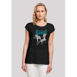 T-Shirt F4NT4STIC "Bambi Great Love Story", Damen, Gr. M, schwarz, Obermaterial: 100% Baumwolle, regular fit, Rundhals, ohne B&uuml;ndchen, Shirts T-Shirt, Damen,Premium Merch,Regular-Fit,Kurze &Auml;rmel,Bedruckt