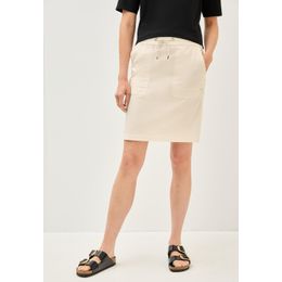 Minirock Cecil, Damen, Gr. XXL (46), beige (light beige), Web, 71% Baumwolle, 25% Polyamid, 4% Elasthan, unifarben, normal knieumspielend, Röcke Minirock, mit Elastikbund und Tunnelzugbändchen