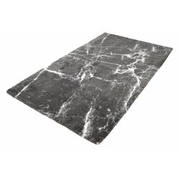 Badematte Kleine Wolke "Como" Gr. 3, grau (platinfarben), H:16mm, Baumwolle, Badematten, Badematte, Badteppich, modernes Marmor Design, waschbar