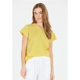 Funktionsshirt CRUZ "Highmore", Herren, Gr. 38, gelb (dunkelgelb), 100% Baumwolle, unifarben, normal, Rundhals, Shirts Funktionsshirt, im smarten Basic-Look aus reiner Baumwolle