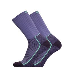 Socken UphillSport "SAANA 2er Pack", Damen, Gr. 39-42, blau, 45% Baumwolle, 27% Polyamid, 26% Wolle, 2% Elasthan, mehrfarbig, Socken Socken, mit speziell geformter Ferse