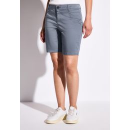 Bermudas Street One, Damen, Gr. 34, blau (velvet sky blau), Web, 97% Baumwolle, 3% Elasthan, unifarben, gerade kurz, Hosen Bermudas, 4-Pocket Style