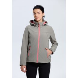 Outdoorjacke Icepeak "Icepeak Softshell jacke Brenham", Damen, Gr. 38, grau, 95% Polyester, 5% Elasthan, Jacken Outdoorjacke