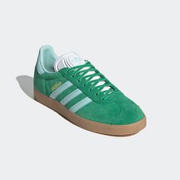 Sneaker adidas originals "GAZELLE", Damen, Gr. 37, gr&uuml;n (gr&uuml;n, semi flash aqua, gold metallic), Leder, Synthetik, Schuhe Skaterschuh Sneaker low Retrosneaker