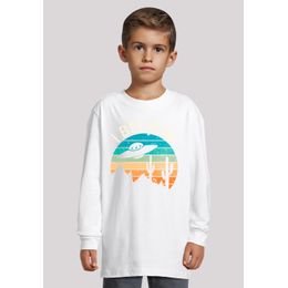 T-Shirt F4NT4STIC "I Believe UFO Alien Sonnenuntergang", Jungen, Gr. 122/128, wei&szlig;, Obermaterial: 100% Baumwolle, Rundhals, ohne B&uuml;ndchen, Shirts T-Shirt, Premium Qualit&auml;t