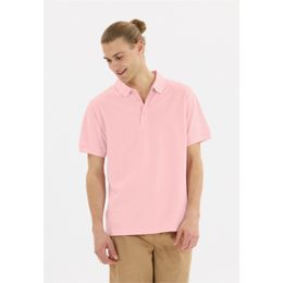 Langarm-Poloshirt CRUZ "Harrold M", Herren, Gr. L, rosa, 96% Baumwolle, 4% Elasthan, unifarben, normal, ohne Ausschnitt, Shirts, im klassischen und vielseitigen Look