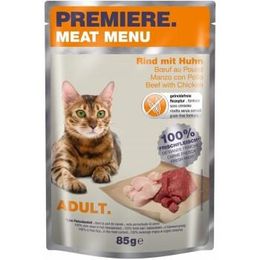Premiere Meat Menu Nassfutter Katze Adult Rind und Huhn 48x85 g