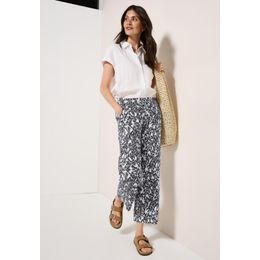 7/8-Hose Cecil, Damen, Gr. M, L&auml;nge 26, wei&szlig; (vanillewei&szlig;), Stoff, 100% Viskose, bedruckt, normal 7/8-L&auml;nge, Hosen 7/8-Hose, High Waist