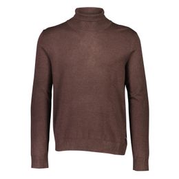 Rollkragenpullover LINDBERGH "LINDBERGH Rollkragenpull", Herren, Gr. XL, braun (dk braun mel), Obermaterial: 80% Viskose, 20% Nylon, hoch geschlossener Ausschnitt, Pullover Rollkragenpullover