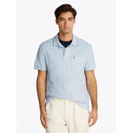 Poloshirt Tommy Hilfiger "POCKET CLASSIC FIT POLO", Herren, Gr. L, blau (breezy blau), Jersey, Obermaterial: 100% Baumwolle, Bündchen, Shirts