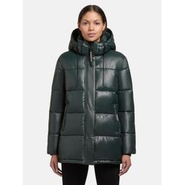 Steppjacke Khujo "Word3 Satin-YM", Damen, Gr. M (38), gr&uuml;n, Obermaterial: 100% Nylon; Innenfutter: 100% Nylon; Wattierung: 100% Polyester, gerade Po-bedeckend, hoch geschlossener Ausschnitt, eng B&uuml;ndchen, Jacken Steppjacke, Gl&auml;nzender Damen Kurzmantel