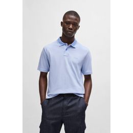 Poloshirt BOSS Orange "PeoxfordNew", Herren, Gr. L, blau (open blau470), Jersey, Obermaterial: 100% Baumwolle, relaxed fit, hoch geschlossener Ausschnitt, eingesetzt eingefasste Kante, Shirts, mit Polokragen